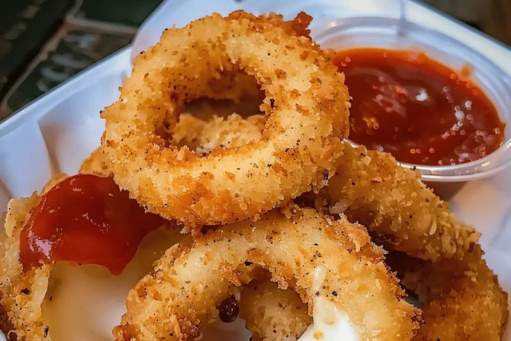 Mozzarella Stick Onion Rings - foodiecharm.com
