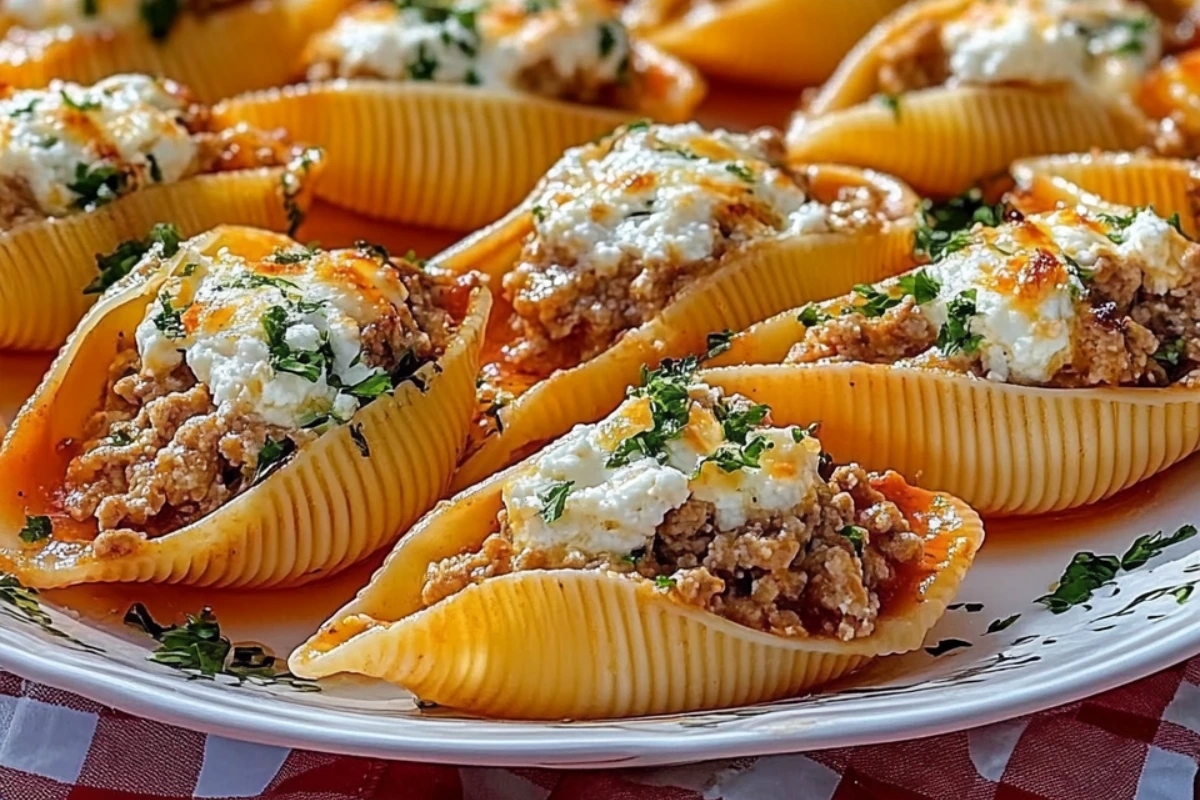 Beef Stuffed Shells with Creamy Ricotta Filling Delight - foodiecharm.com