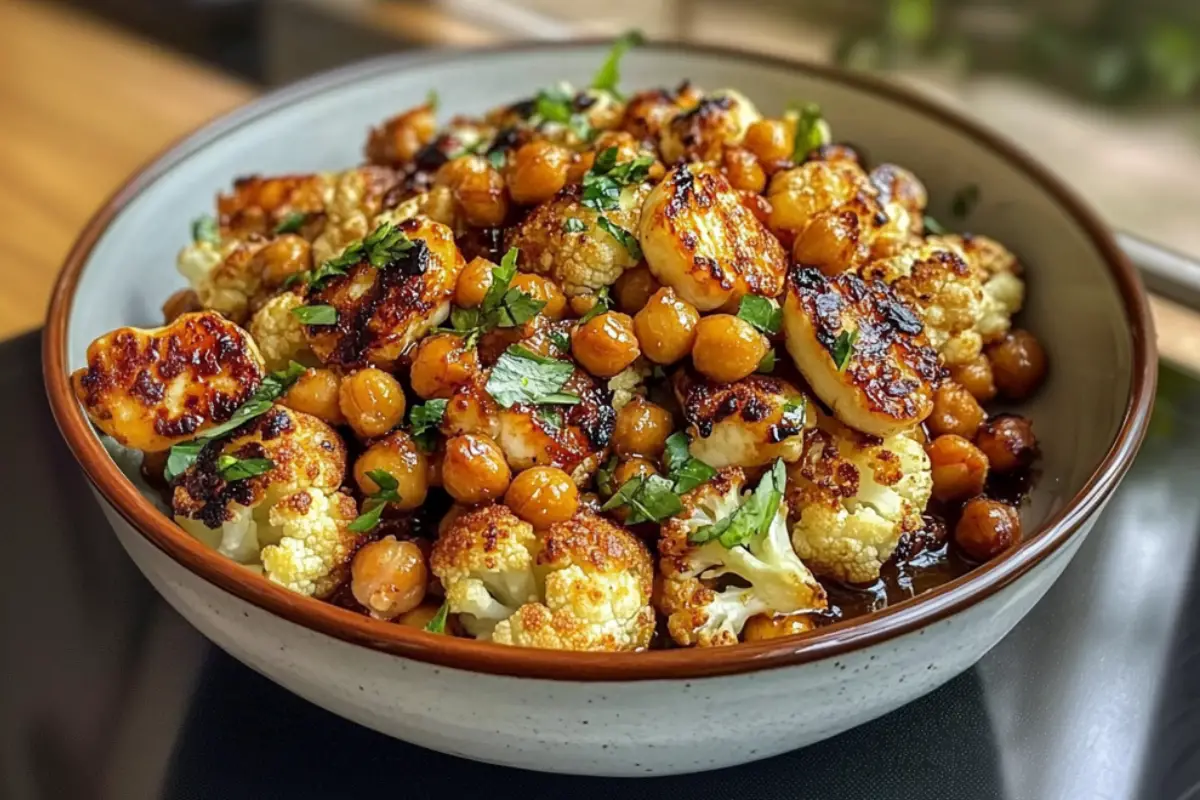 Roasted Cauliflower With Honey And Halloumi Delight - foodiecharm.com