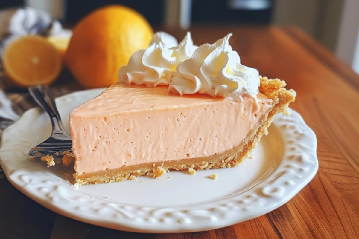 Easy Jello Creamsicle Pie Recipe Creamy Citrus Bliss - foodiecharm.com