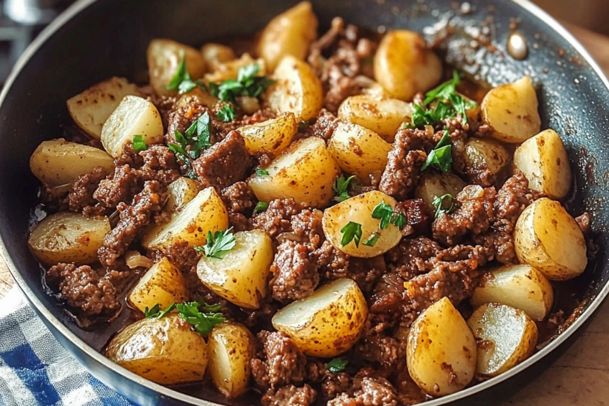 One-Pan Beef Potato Magic for Busy Weeknights - foodiecharm.com