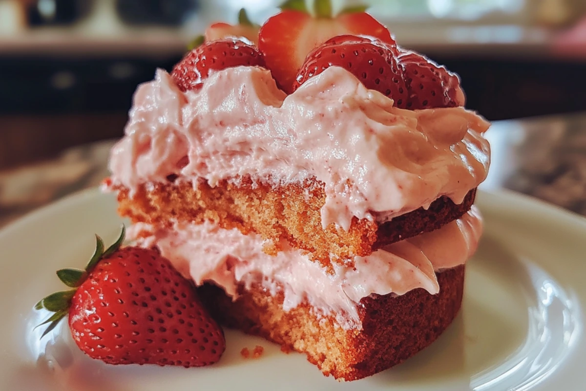 Irresistible Strawberry Honeybun Cake with Strawberry Cream Icing ...
