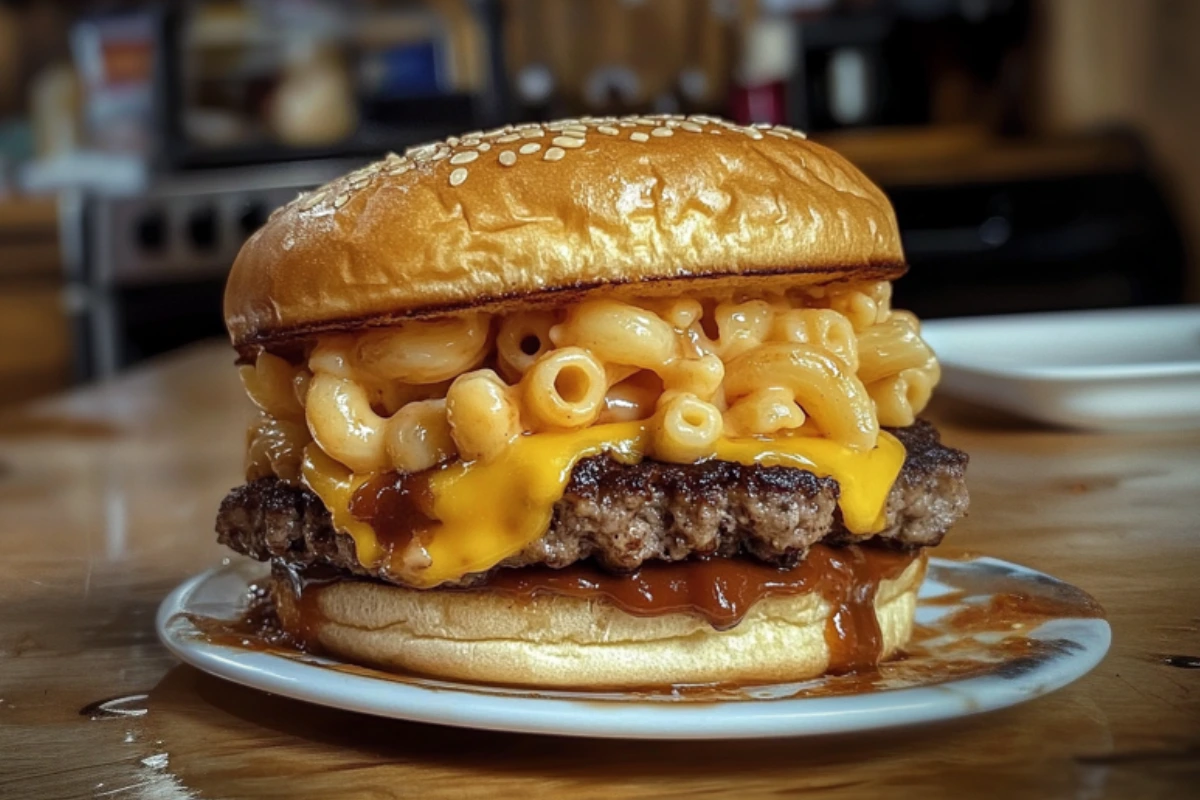 Savor the Flavor of a BBQ Mac and Cheese Burger Delight - foodiecharm.com