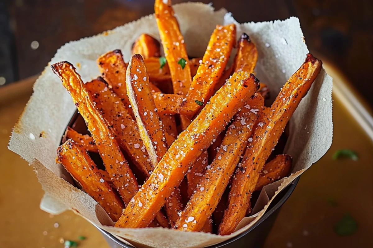 Perfectly Crispy Oven Baked Sweet Potato Fries Recipe - foodiecharm.com