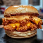 Irresistible Crispy Chicken Cheese Burger Recipe - foodiecharm.com