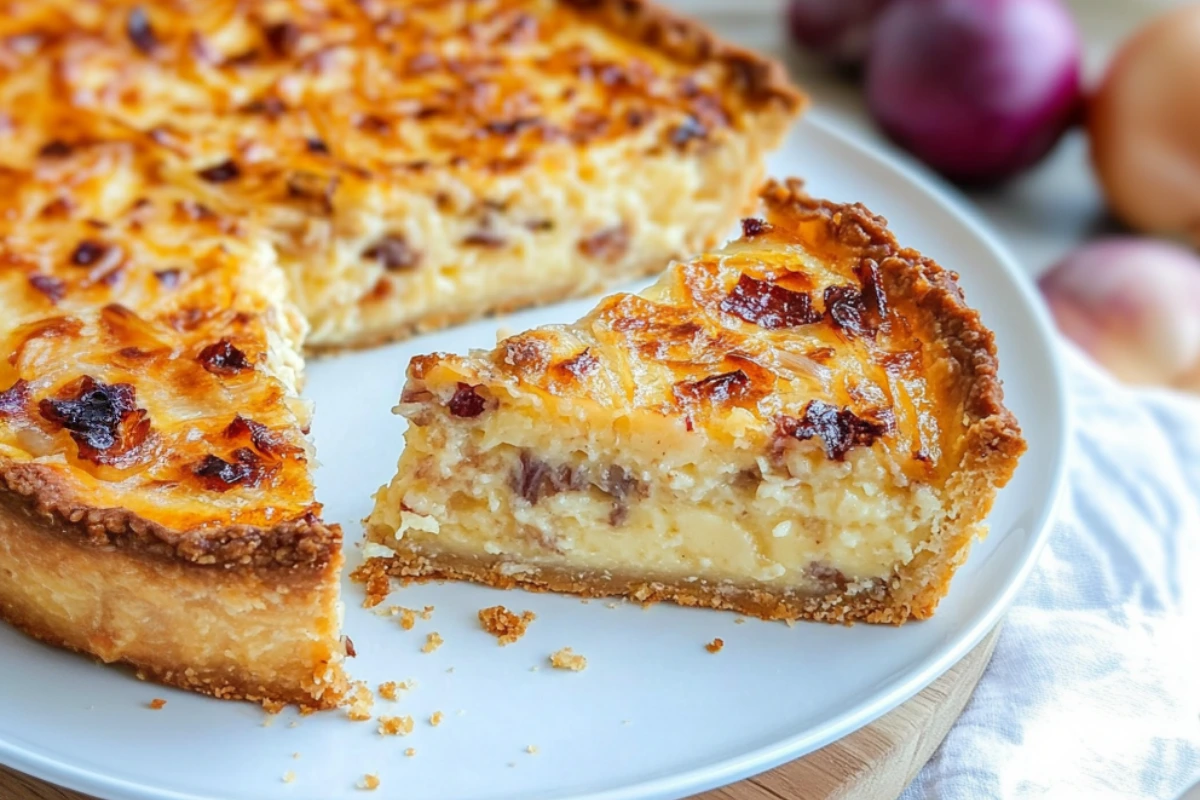 Zwiebelkuchen (German Onion Pie) Perfect for Fall Nights - foodiecharm.com