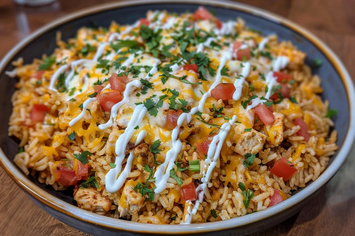 Cheesy Chicken Taco Rice Perfect for Family Dinner - foodiecharm.com