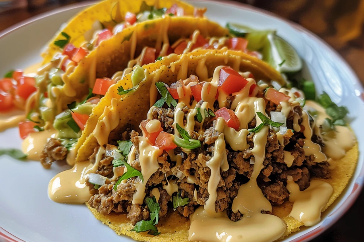 Loaded Taco Creamy Cheese Sauce Family Favorite - foodiecharm.com