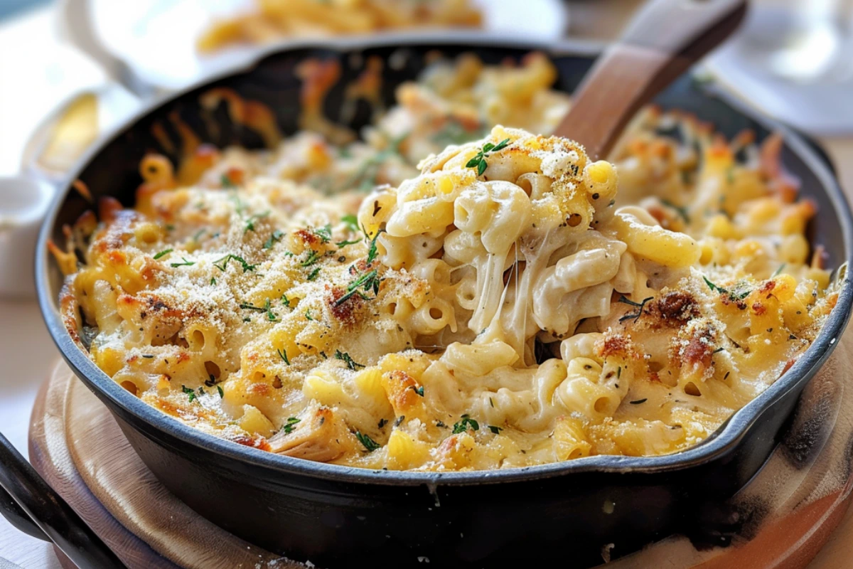 Irresistible French Onion Chicken Macaroni and Cheese - foodiecharm.com