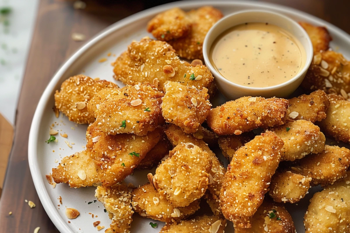 Irresistible Baked Almond Chicken Nuggets - foodiecharm.com