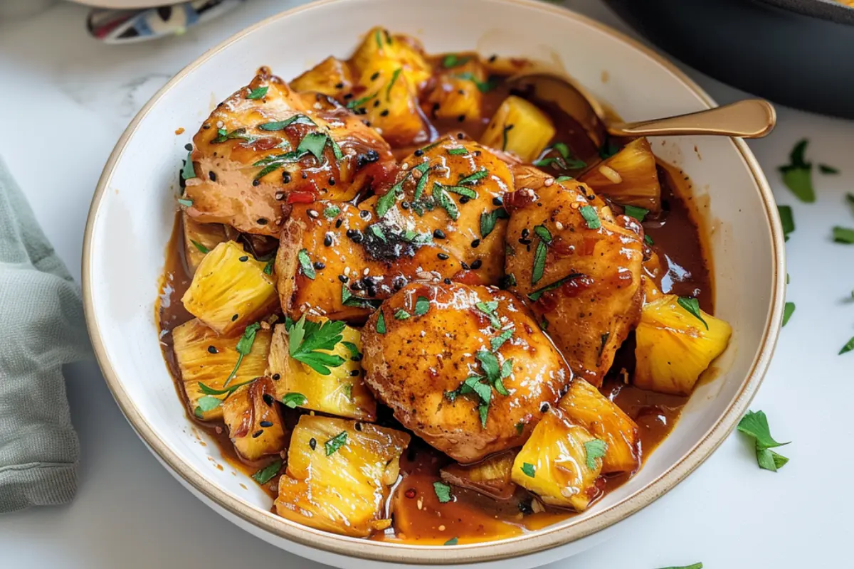 Irresistible Pineapple Ginger Chicken - foodiecharm.com