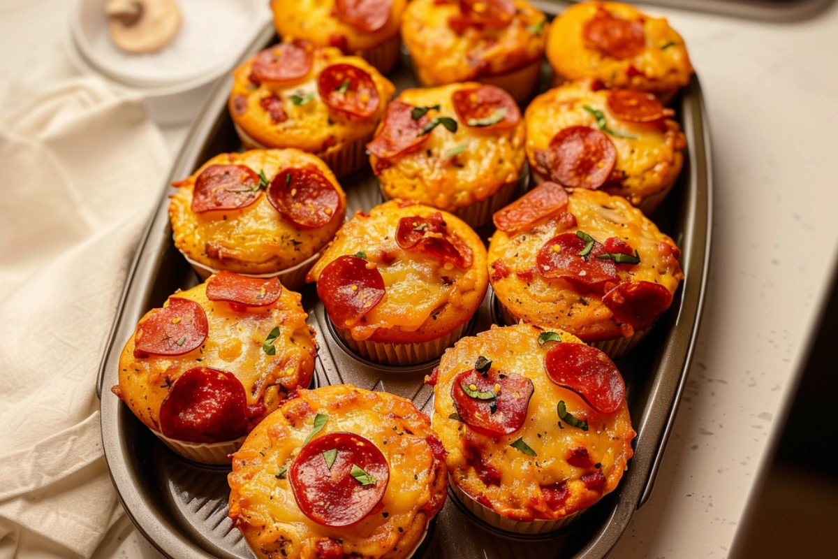 Irresistible Pepperoni Pizza Muffins - foodiecharm.com