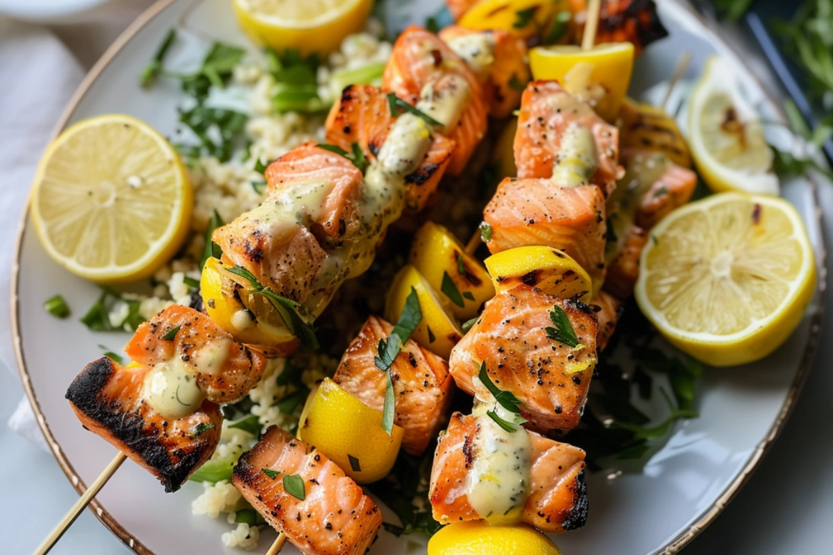 Easy Grilled Salmon Kabobs in 25 Minutes - foodiecharm.com