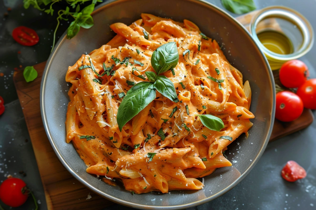 Creamy Roasted Red Pepper Pasta Made Easy - foodiecharm.com