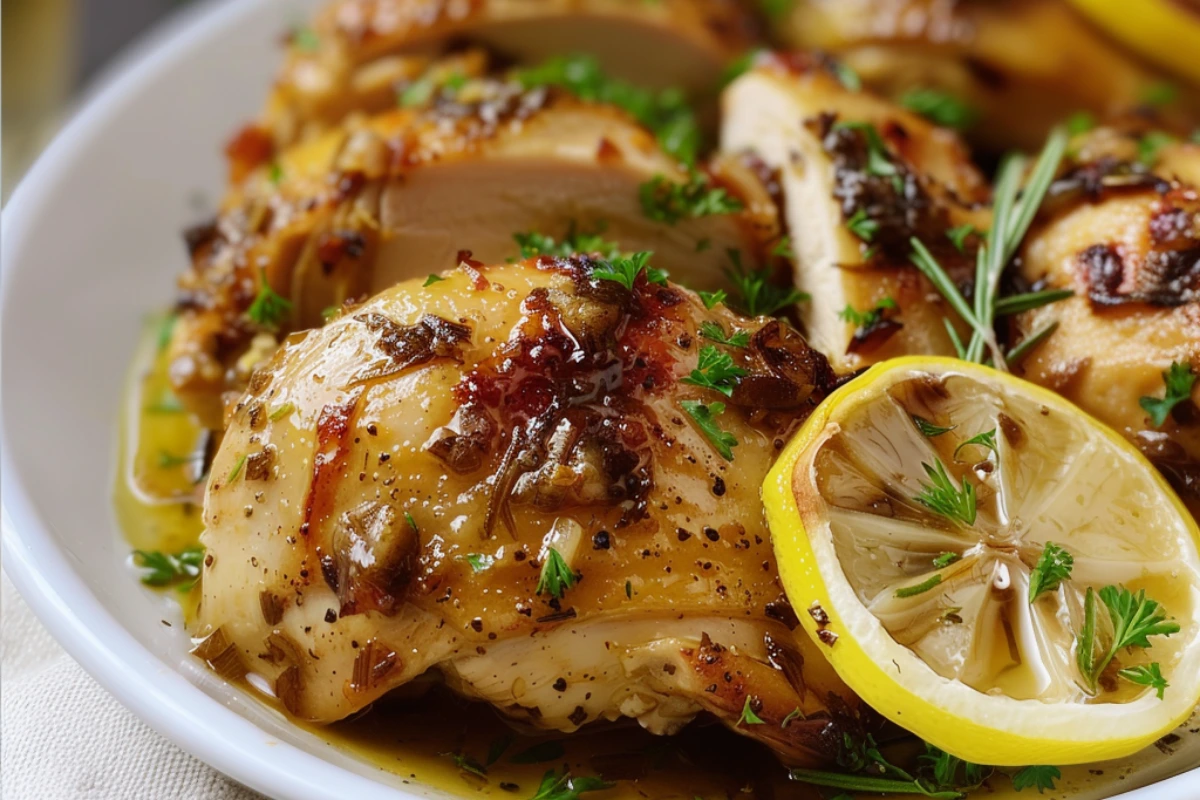 Baked Lemon Ginger Chicken with a Fresh Kick - foodiecharm.com