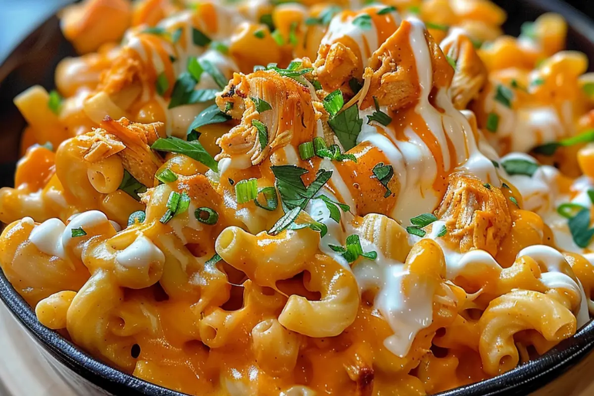 Game Day Buffalo Chicken Mac and Cheese - foodiecharm.com
